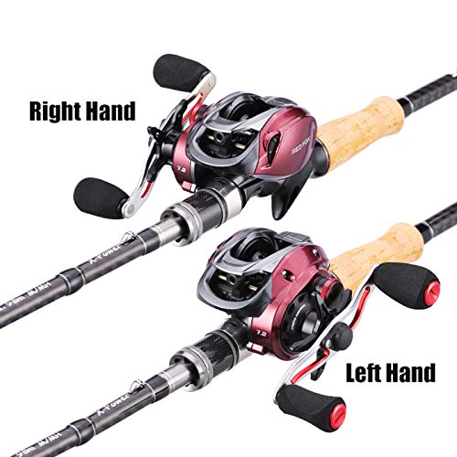 SeaKnight RED Fox Baitcasting Reels, 7.2:1/8.1:1 Gear Ratio, Ultralight Baitcaster Reel, Super Smooth with 13LBs Carbon Fiber Drag Fishing Reel