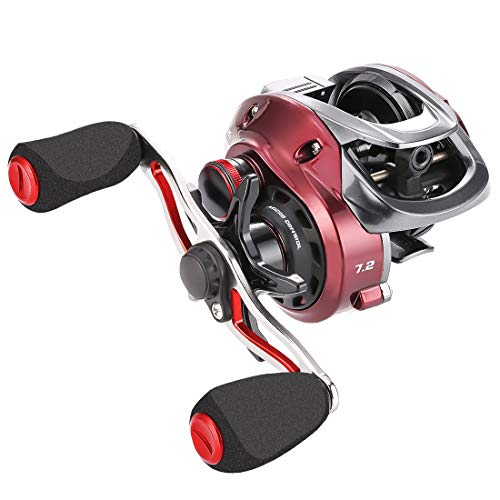 SeaKnight RED Fox Baitcasting Reels, 7.2:1/8.1:1 Gear Ratio, Ultralight Baitcaster Reel, Super Smooth with 13LBs Carbon Fiber Drag Fishing Reel