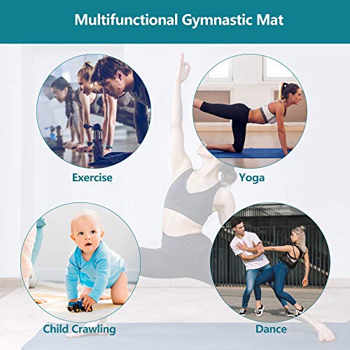 Gymnastics Mat Yoga Mat Exercise Mat Folding Extra Thick Tumbling Mat for Home Gym with Carrying Handles 4'x8'x2" Anti-Tear Fitness Aerobics Crash Panel Mat for Kids, Adult