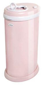 ubbi steel odor locking, no special bag required, money saving, modern design, registry must-have diaper pail, blush pink