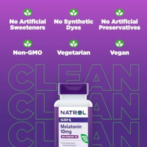 Natrol Melatonin 10mg, Citrus-Flavored Dietary Supplement for Restful Sleep, 60 Fast-Dissolve Tablets, 60 Day Supply