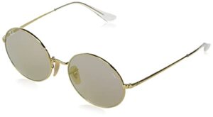 ray-ban rb1970 oval evolve polarized sunglasses, gold/photochromic dark grey mirrored gold, 54 mm