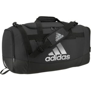 adidas defender 4 medium duffel bag, black/silver metallic, one size