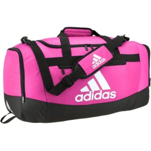 adidas defender 4 medium duffel bag, team shock pink, one size