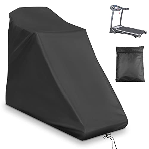 Rilime Treadmill Cover, Waterproof Outdoor Treadmill Covers with Drawstring, Upgrade Dust Proof Heavy Duty Non-Folding Running Machine Cover for Indoor Outdoor