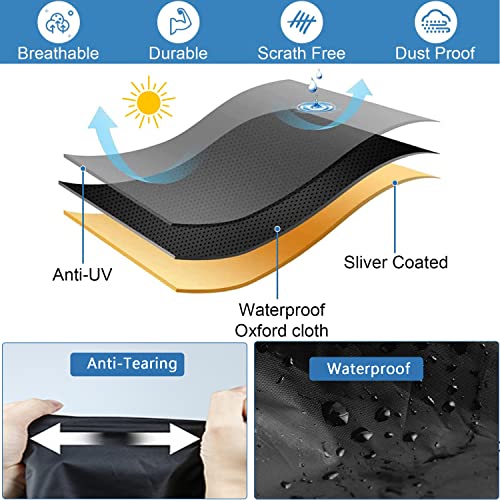 Rilime Treadmill Cover, Waterproof Outdoor Treadmill Covers with Drawstring, Upgrade Dust Proof Heavy Duty Non-Folding Running Machine Cover for Indoor Outdoor