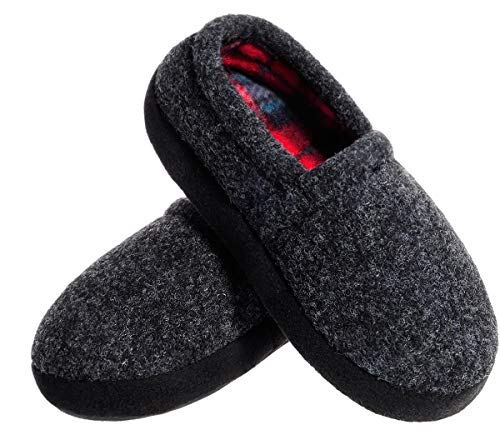 MIXIN Little/Big Kid Boy's- and Girls Slippers House Shoes Indoor Outdoor with Anti Slip Sole (9-10 Little Kid, Grey, numeric_9)