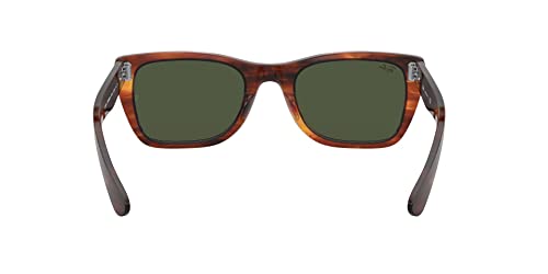 Ray-Ban RB2248 Caribbean Rectangular Sunglasses, Striped Havana/G-15 Green, 52 mm