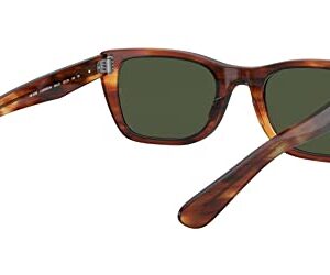 Ray-Ban RB2248 Caribbean Rectangular Sunglasses, Striped Havana/G-15 Green, 52 mm