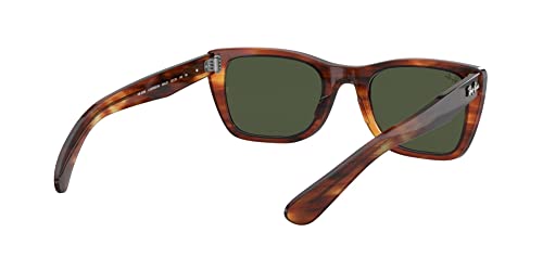 Ray-Ban RB2248 Caribbean Rectangular Sunglasses, Striped Havana/G-15 Green, 52 mm