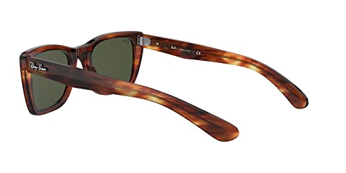 Ray-Ban RB2248 Caribbean Rectangular Sunglasses, Striped Havana/G-15 Green, 52 mm