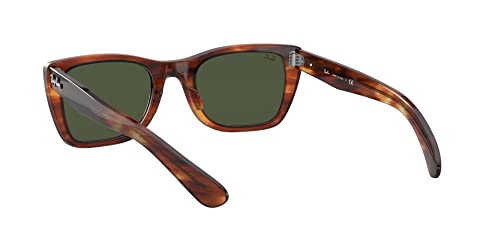 Ray-Ban RB2248 Caribbean Rectangular Sunglasses, Striped Havana/G-15 Green, 52 mm