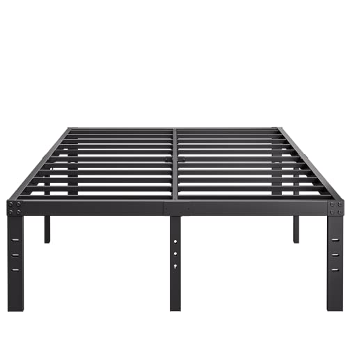 COMASACH 16 inch Full Bed Frame No Box Spring Needed, 3500 lbs Heavy Duty Metal Platform Bed Frames, Non-Slip and Noise-Free Mattress Foundation, Black