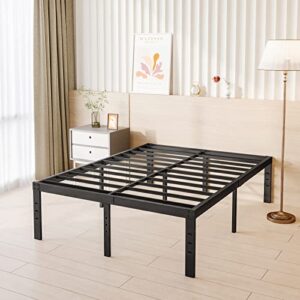 COMASACH 16 inch Full Bed Frame No Box Spring Needed, 3500 lbs Heavy Duty Metal Platform Bed Frames, Non-Slip and Noise-Free Mattress Foundation, Black