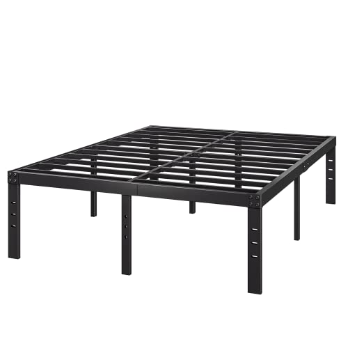 COMASACH 16 Inch Bed Frames Queen Size 3500 lbs Heavy Duty Platform with Sturdy Metal Slats, No Box Spring Needed, Easy Assembly, Under Bed Storage, Noise-Free, Non-Slip