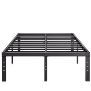 COMASACH 16 inch California King Bed Frame No Box Spring Needed, 3500 lbs Heavy Duty Metal Platform Bed Frames, Non-Slip and Noise-Free Mattress Foundation, Black