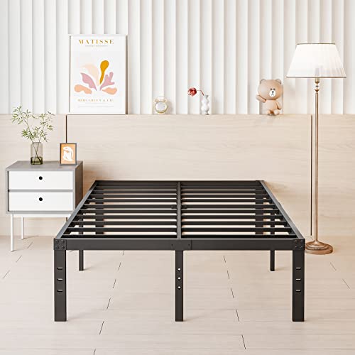 COMASACH 16 inch California King Bed Frame No Box Spring Needed, 3500 lbs Heavy Duty Metal Platform Bed Frames, Non-Slip and Noise-Free Mattress Foundation, Black