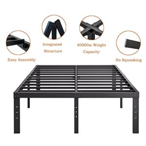 COMASACH 16 inch California King Bed Frame No Box Spring Needed, 3500 lbs Heavy Duty Metal Platform Bed Frames, Non-Slip and Noise-Free Mattress Foundation, Black