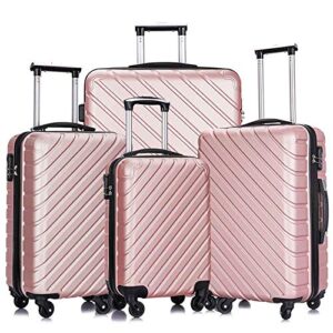 apelila fridtrip carry on luggage with spinner wheels luggage sets travel suitcase hardshell lightweight (rose gold, 4 pcs)