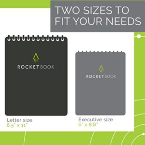 Rocketbook Flip - with 1 Pilot Frixion Pen & 1 Microfiber Cloth Included - Gray Cover, Letter Size (8.5" x 11")