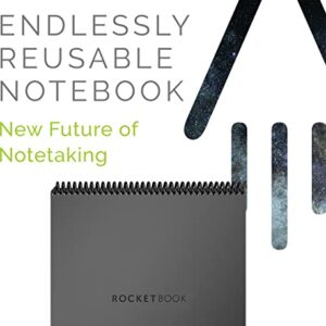 Rocketbook Flip - with 1 Pilot Frixion Pen & 1 Microfiber Cloth Included - Gray Cover, Letter Size (8.5" x 11")