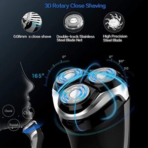 Men Electric Razor, ROAMAN Rechargeable Corded and Cordless Electric Shaver for Men with Pop-up Trimmer, Wet Dry IPX7 Waterproof LED Display 100-240v