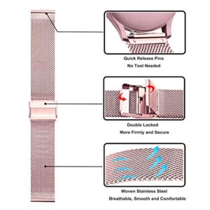 TRUMiRR Women Watchband for Michael Kors Access Gen 4 MKGO/MKGO Gen 5E 43mm, Mesh Woven Stainless Steel Watch Band Quick Release Strap Wristband for Michael Kors Access Gen 5 Lexington Smartwatch