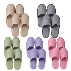 uilb 10 pairs disposable home slippers for family spa guests hotels office - mixed multi-color slippers home party, housewarming (10pairs)