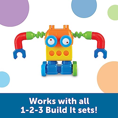 Learning Resources 1-2-3 Build It! Robot Factory, Fine Motor Toy, Robot Building Set for Unisex Children Ages 2+