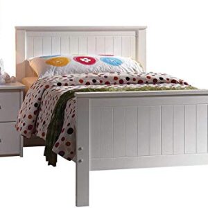 Harper&Bright Designs Twin Bed Frame, Solid Wood White Twin Size Captain Bed with Headboard and Footboard, No Box Spring Needed, Easy Assembly Wooden Bed Support, Ideal for Girls Bedroom, Guest Room