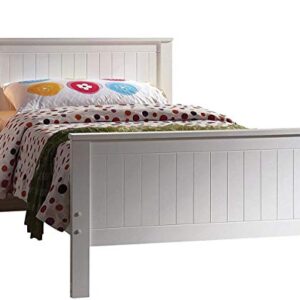 Harper&Bright Designs Twin Bed Frame, Solid Wood White Twin Size Captain Bed with Headboard and Footboard, No Box Spring Needed, Easy Assembly Wooden Bed Support, Ideal for Girls Bedroom, Guest Room