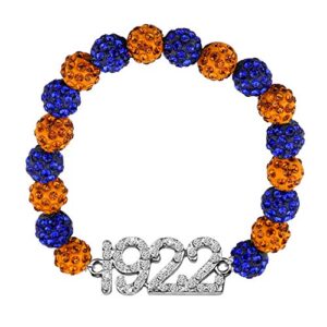 potiy sigma gamma rho sorority gift 1922 sorority jewelry sgr charm crystal beads bracelet for women (1922 bead bracelet)