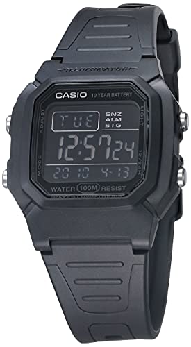 Casio Men's Quartz Watch with Resin Strap, Black, 17 (Model: W-800H-1BVCF)