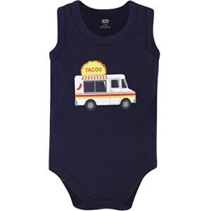 Hudson Baby Unisex Baby Cotton Sleeveless Bodysuits, Taco Truck, 6-9 Months