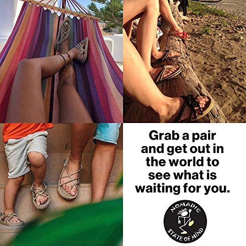 Nomadic State of Mind Lounger Sandals- Handmade Adjustable Rope Shoes – Machine Washable – Comfortable & Lightweight – Vegan Friendly – For Women & Men (Numeric_10)