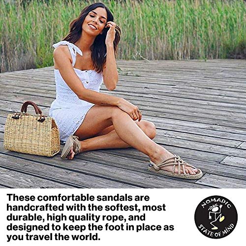 Nomadic State of Mind Lounger Sandals- Handmade Adjustable Rope Shoes – Machine Washable – Comfortable & Lightweight – Vegan Friendly – For Women & Men (Numeric_10)