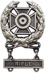 us army expert shooting oxidized badge wreath rifle marksman qualification q bar