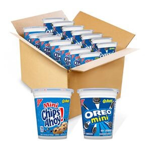 oreo mini cookies & chips ahoy! mini cookies go-cup cookies variety pack, 14 go-paks