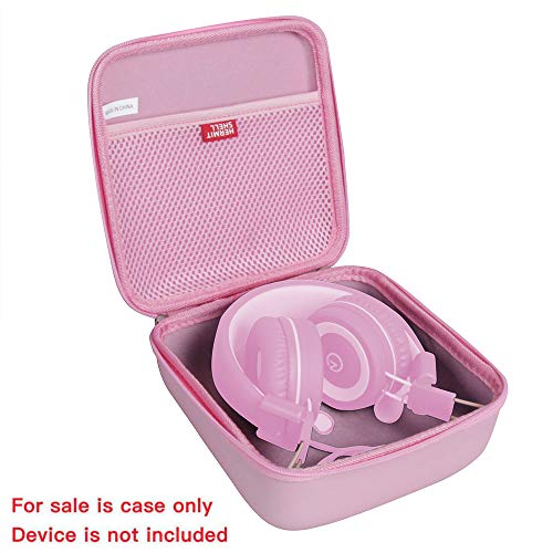 Hermitshell Travel Case for noot Products K11/Elecder i37/POWMEE M1/POWMEE M2/Mpow CH8/iRAG J01/noot Products K22/NIVAVA K8/noot Products K33/iClever/Sonitum Kids Headphones(Only Case) (Pink)