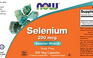 Now Foods Selenium 200mcg Capsules, 300 Count (Pack of 2) - L Selenomethionine Mineral Supplement for Women & Men - Veg Caps, Non-GMO, Vegan Friendly, Yeast-Free