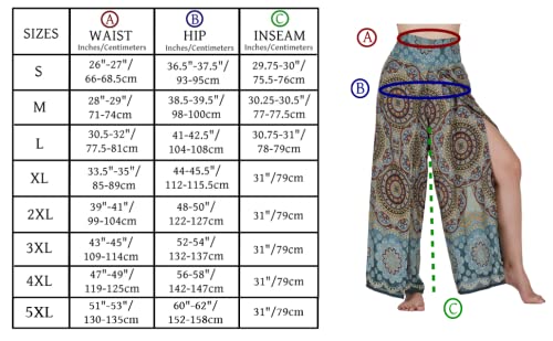 LOFBAZ Slit Leg Palazzo Yoga Pants for Women Girls Maternity Summer Beach Pajama High Waisted Boho Harem Pants Womens Clothing Solid White S