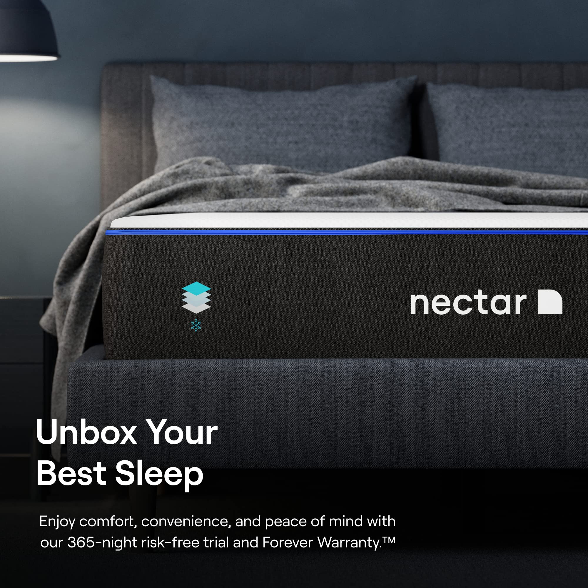 Nectar King Mattress 12 Inch - Medium Firm Gel Memory Foam - Cooling Comfort Technology - 365-Night Trial - Forever Warranty,White