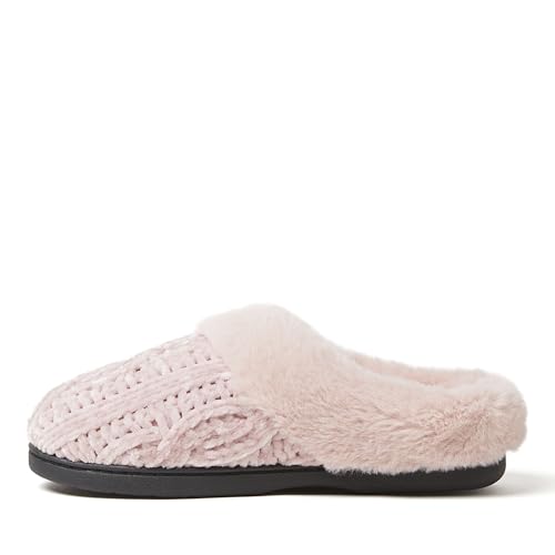 Dearfoams womens Claire Marled Chenille Knit Clog Slipper, Pale Mauve, Large US