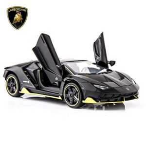 bdtctk compatible for 1:32 lamborghini lp770 car model toy child sound and light pull back car zinc alloy toys for kids boy girl gift (black)