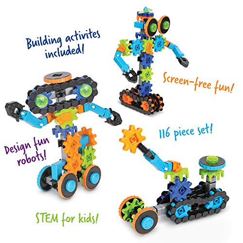 Learning Resources Gears! Gears! Gears! Robots in Motion Building Set - 116 Pieces, Ages 5+, Robot Toy, STEM Toys for Kids, Robots for Kids