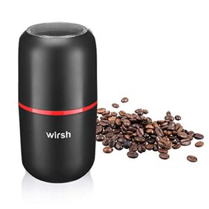 wirsh coffee grinder-electric coffee grinder with stainless steel blades, coffee and spice grinder with powerful motor and 4.2oz. large capacity for coffee beans,herbs,spices, peanuts,grains and more