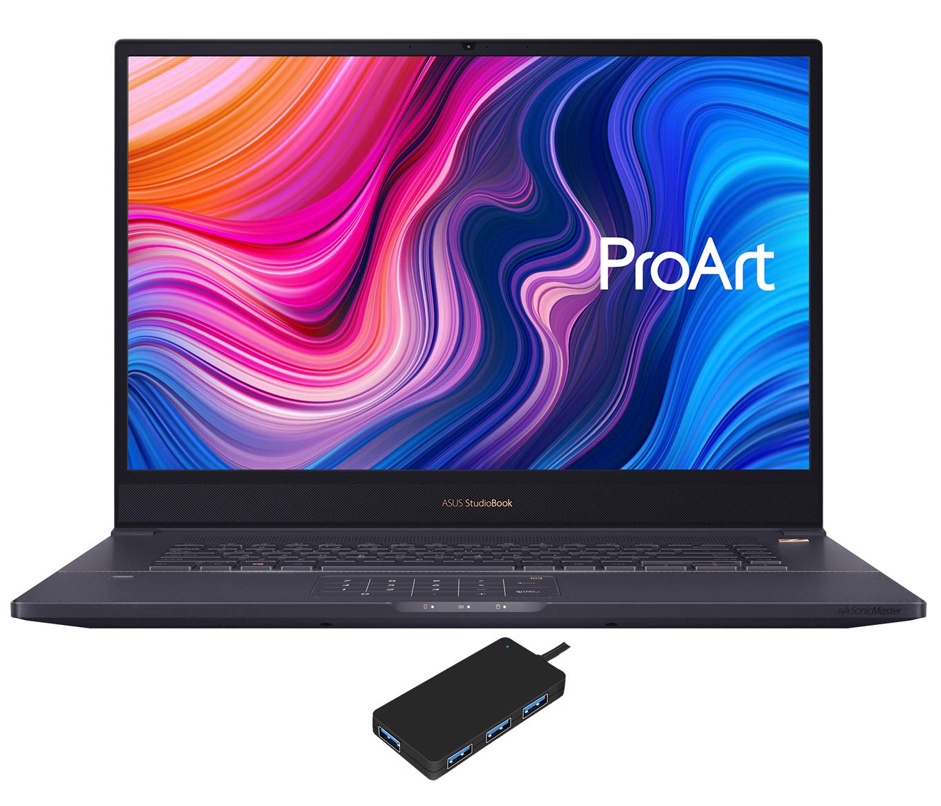 ASUS ProArt StudioBook 17 H700GV Workstation Laptop (Intel i7-9750H 6-Core, 64GB RAM, 2TB m.2 SATA SSD, 17.0" 1920x1200, RTX 2060, Fingerprint, WiFi, Bluetooth, Webcam, Win 10 Pro) with USB Hub