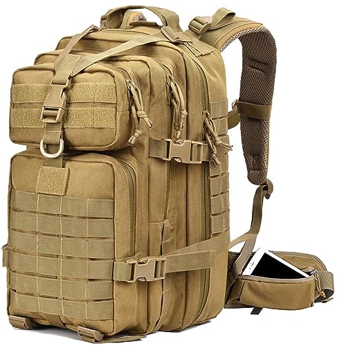 EMDMAK Military Tactical Backpack, 42L Large Military Pack Army 3 Day Assault Pack Molle Bag Rucksack for Outdoor Hiking Camping Hunting