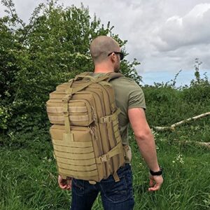 EMDMAK Military Tactical Backpack, 42L Large Military Pack Army 3 Day Assault Pack Molle Bag Rucksack for Outdoor Hiking Camping Hunting