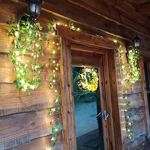 Vine String Lights, [1 Pack] Ivy Decor Maple Leaf Garland Wreath Hanging lamp with 20 LED, Fairy Night Lights for Home, Room, Bedroom, Wall Decoration (6.5 FT, Battery Powered)